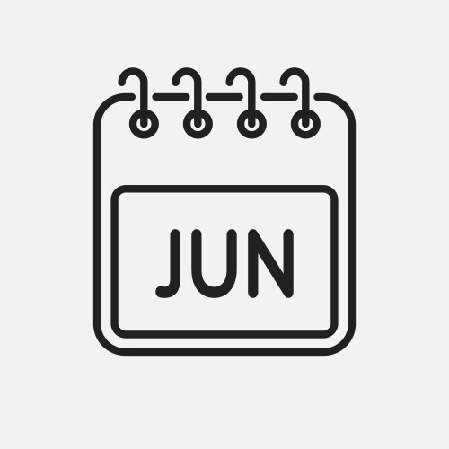Template icon page calendar month june Royalty Free Vector