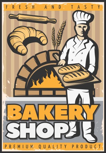 Baker cooks bread design Royalty Free Vector Image