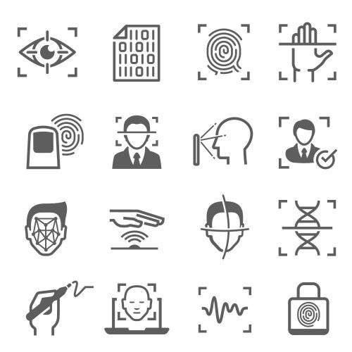 Biometric identification icon thin light regular Vector Image