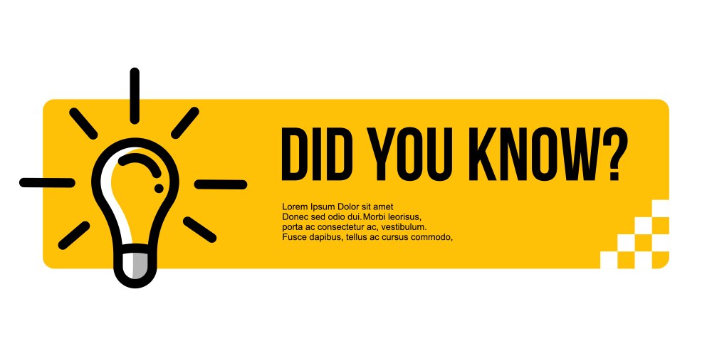 Did you know message label with question mark Vector Image