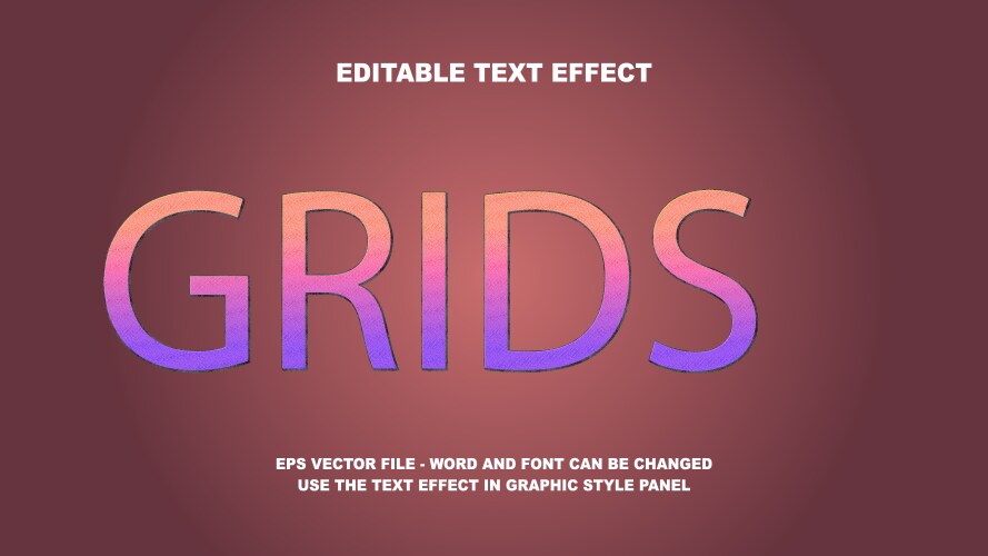Editable text effect outline 3d template Vector Image