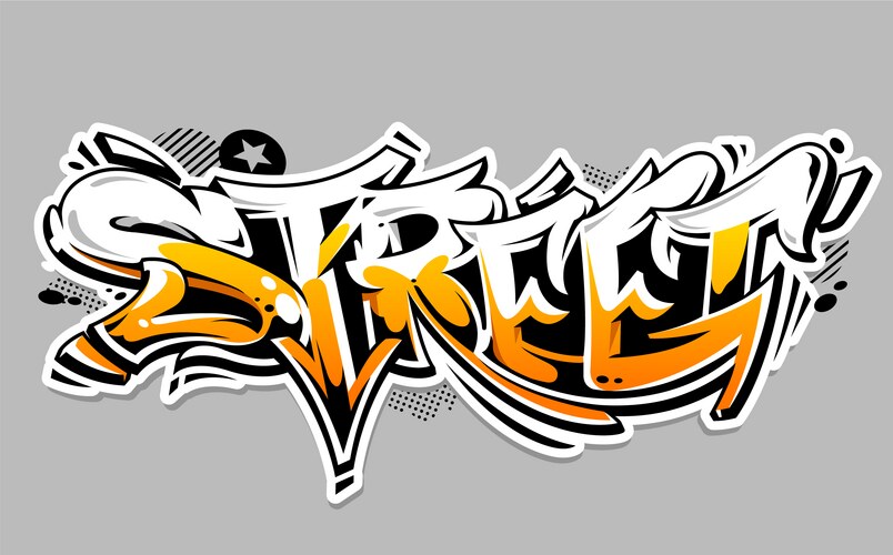 Street graffiti lettering Royalty Free Vector Image