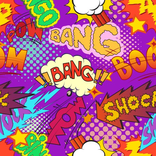 Comic book words pop art background seamless Vector Image