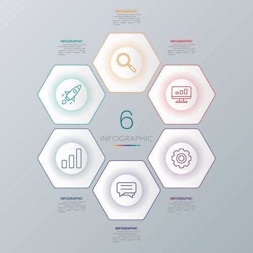 Modern hexagon shape infographic Royalty Free Vector Image