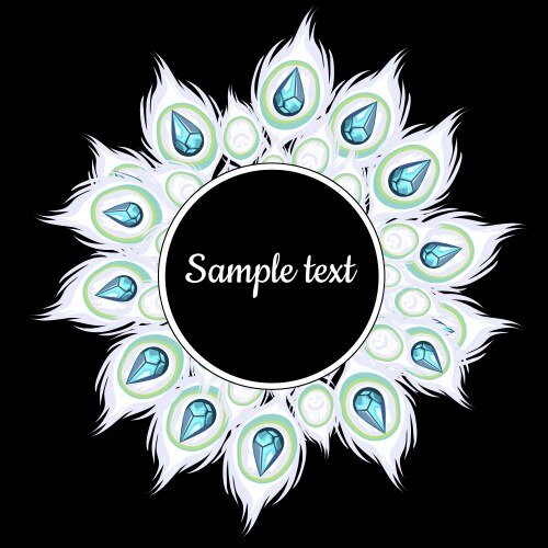 Ornamental circular frame peacock feathers Vector Image