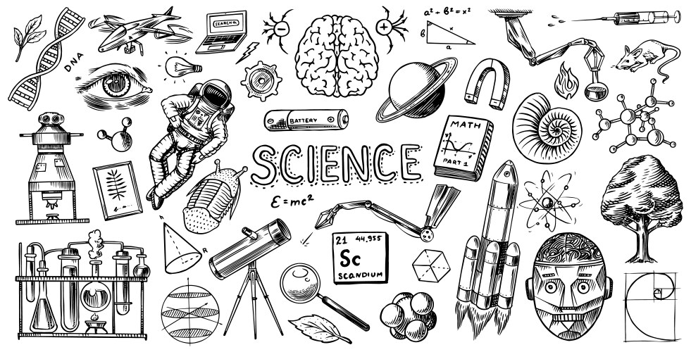 Science sketch Royalty Free Vector Image - VectorStock