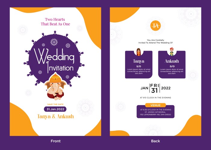Paper horizontal invitation card Royalty Free Vector Image