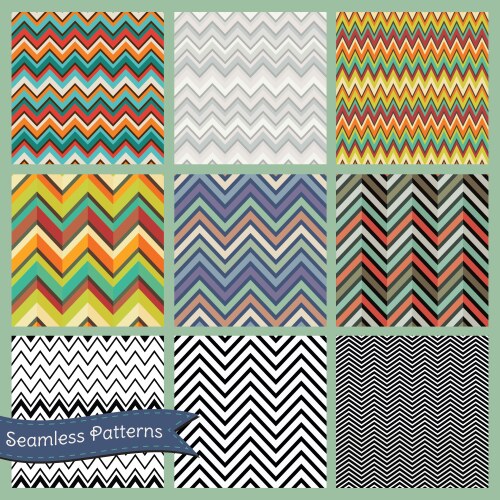 Pattern background set retro Royalty Free Vector Image