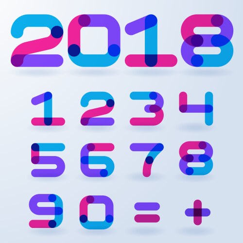 Colorful numbers set Royalty Free Vector Image