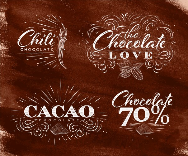 Chocolate labels collection Royalty Free Vector Image