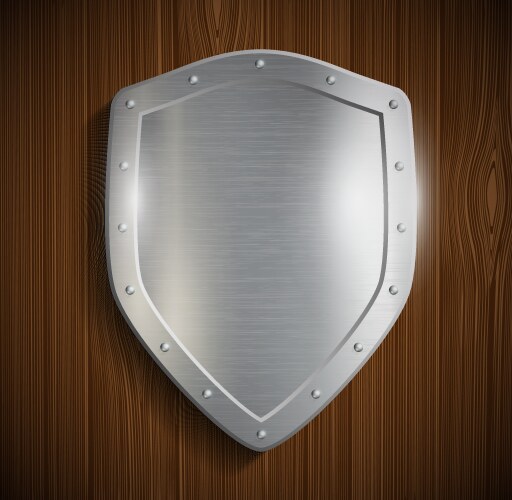 Metal shield Royalty Free Vector Image - VectorStock