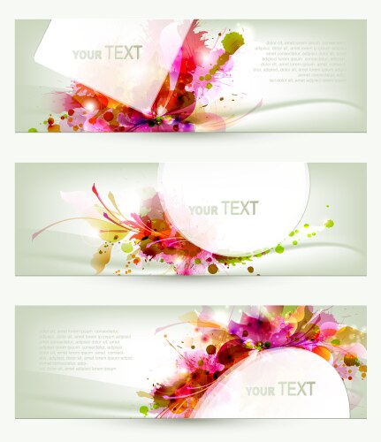 Three headers Royalty Free Vector Image - VectorStock