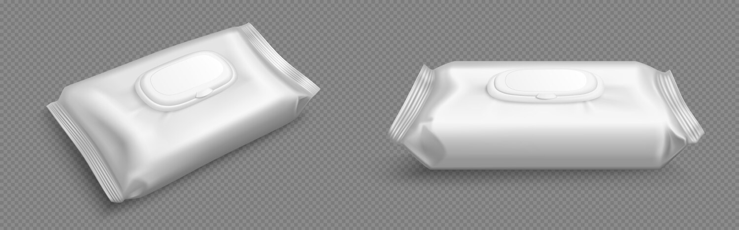 Wet wipes package png realistic Royalty Free Vector Image