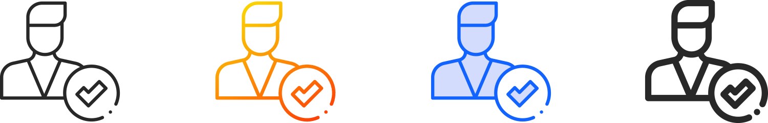 Check iconthin linear gradient blue stroke Vector Image