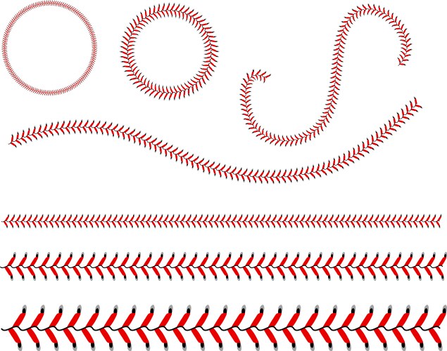 Baseball ball realistic stitch lace pattern Vector Image