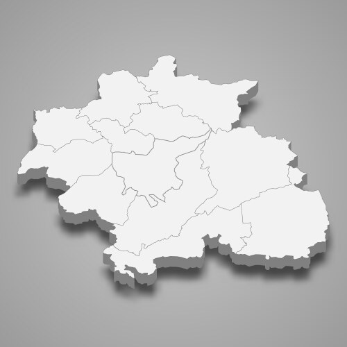 3d isometric map of djelfa is a region algeria Vector Image