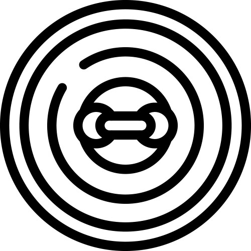 Garment fastener icon outline fabric Royalty Free Vector