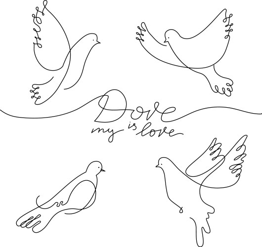 Dove Line Drawing Vector Images (over 5,900)