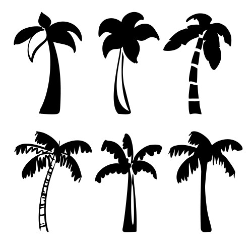 Palm icon sketch collection cartoon Royalty Free Vector