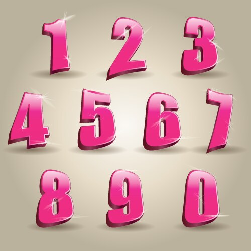 Pink numbers Royalty Free Vector Image - VectorStock