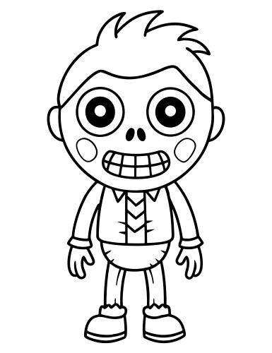 Zombie apocalypse coloring page for kids Vector Image