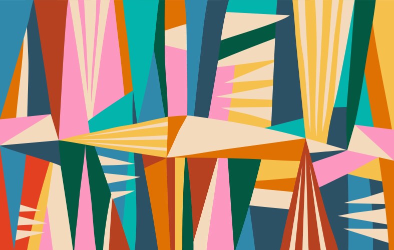 Vibrant abstract art with colorful geometric Vector Image