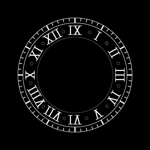 Clock with roman numerals Royalty Free Vector Image