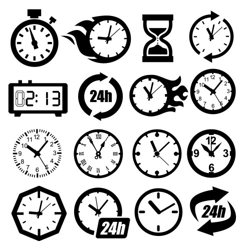 Clocks hands icon time sign for every hour Vector Image