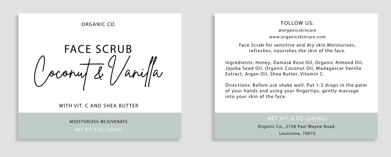 Label and sticker template for body butter packagi