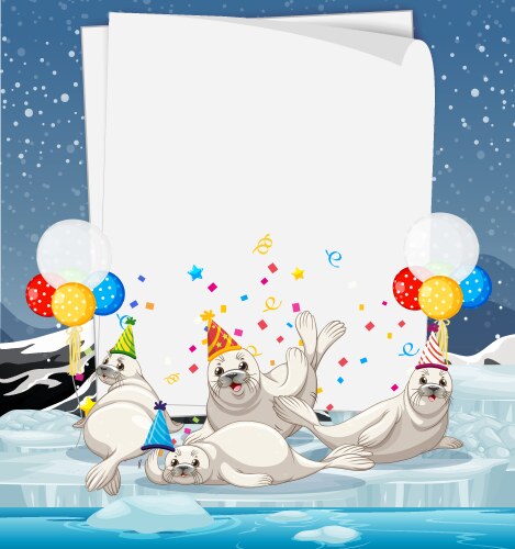 Paper template with cute animals in party theme Vector Image