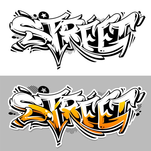 Street graffiti set Royalty Free Vector Image - VectorStock