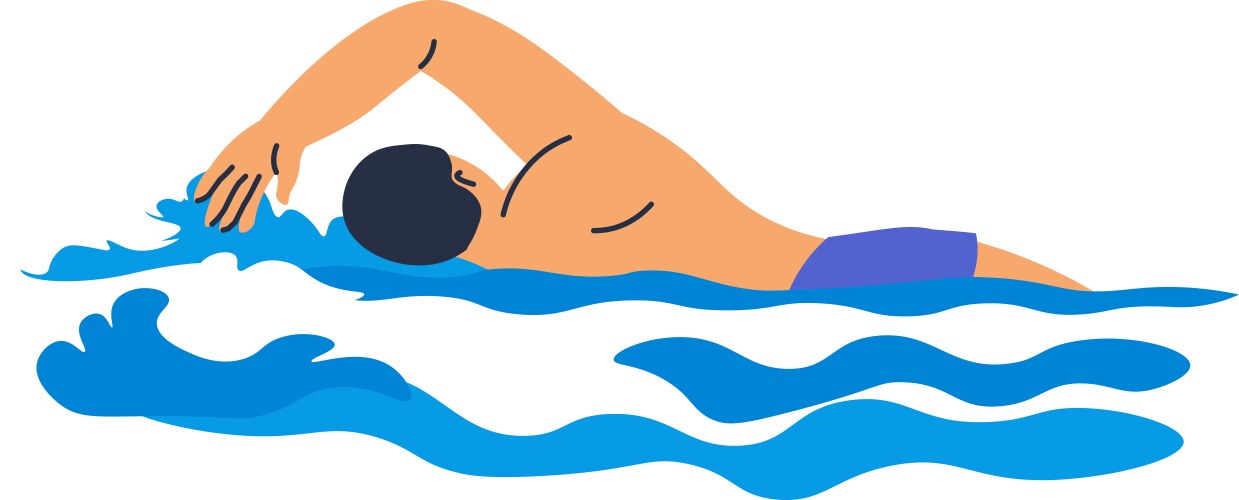 Freestyle swimmer cartoon Royalty Free Vector Image