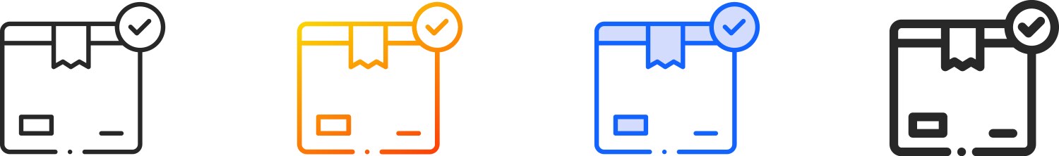 Check in iconthin linear gradient blue stroke Vector Image