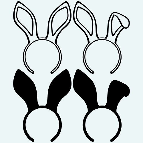 Bunny Ears Silhouette Vector Images (over 5,700)