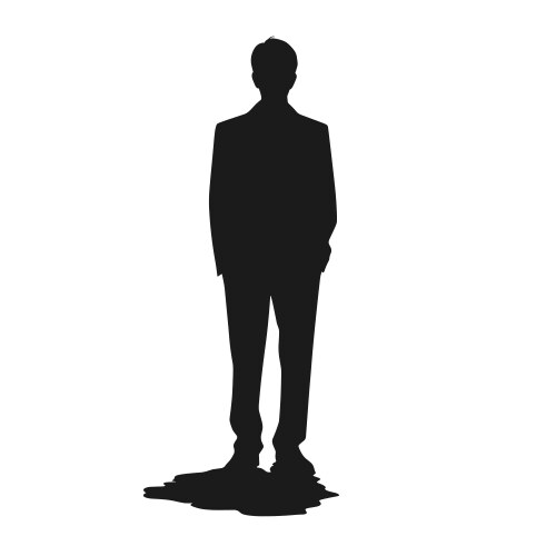 Man silhouette standing profile view Royalty Free Vector