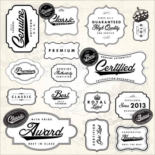 Collection of lettering written with cursive font Vector Image