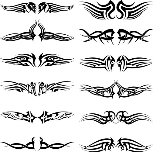 Tribal Tattoo Patterns Royalty Free Vector Image
