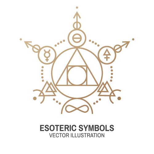 Astrology occult alchemy masonry esoteric signs Vector Image