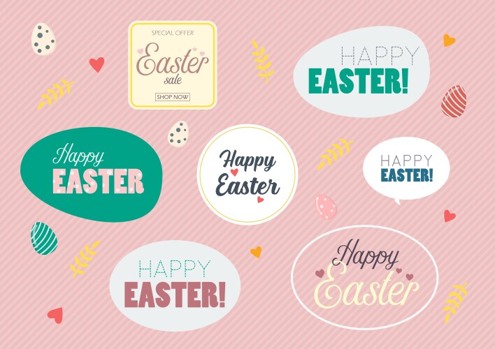 Happy easter typographical background Royalty Free Vector