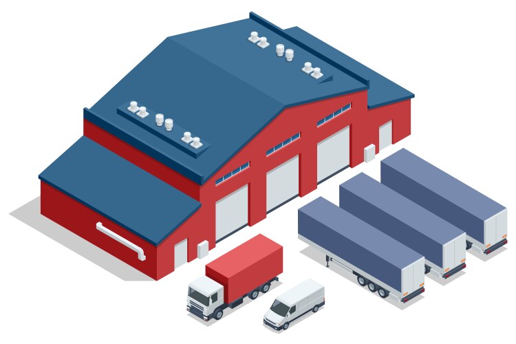 Cardboard boxes pallet isometric warehouse Vector Image