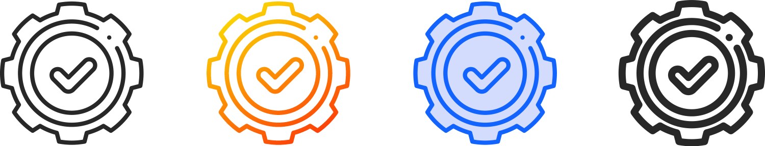 Check iconthin linear gradient blue stroke Vector Image