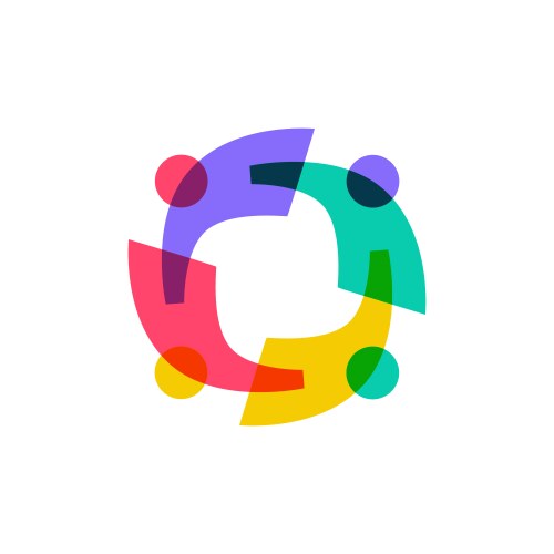 Teamwork group people working together logo Vector Image