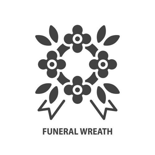 Memorial wreath icon funeral ceremony symbol Vector Image