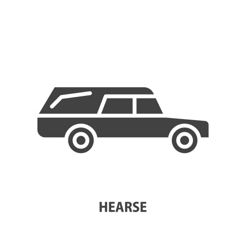 Isometric hearse in rear view Royalty Free Vector Image