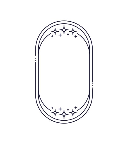 Minimal line rectangle frame round borders stars Vector Image