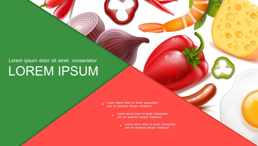 Realistic food backgrounds set Royalty Free Vector Image