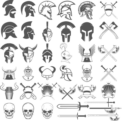 Helmet Knight Medieval Shield Swords Vector Images (over 6,200)