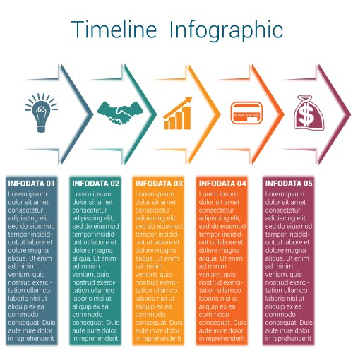 Transparent timeline infographic process on 4 Vector Image