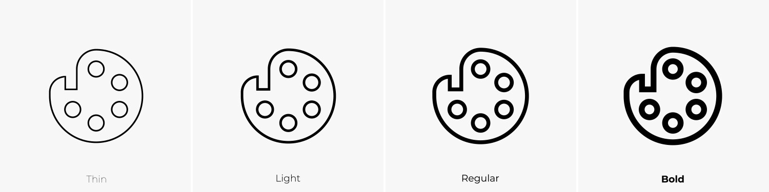 Pantone icon thin light regular and bold style Vector Image