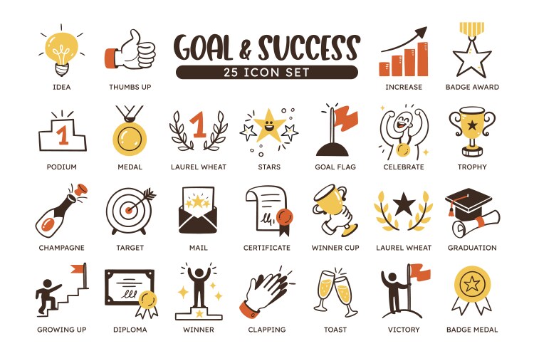 Cute hand drawn alphabet letters set Royalty Free Vector